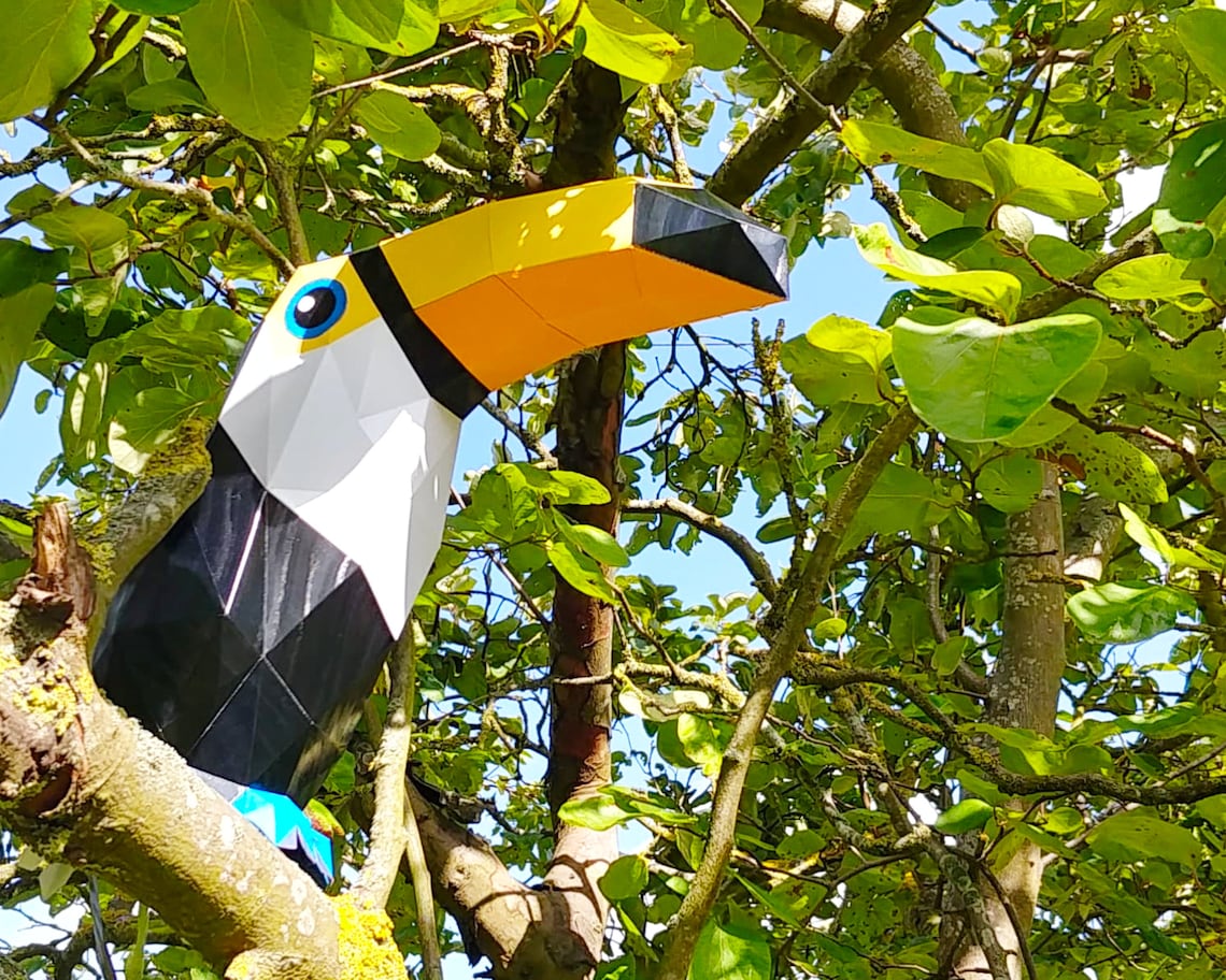 Toucan Paper Model Patron Papercraft Origami DIY - Etsy.de