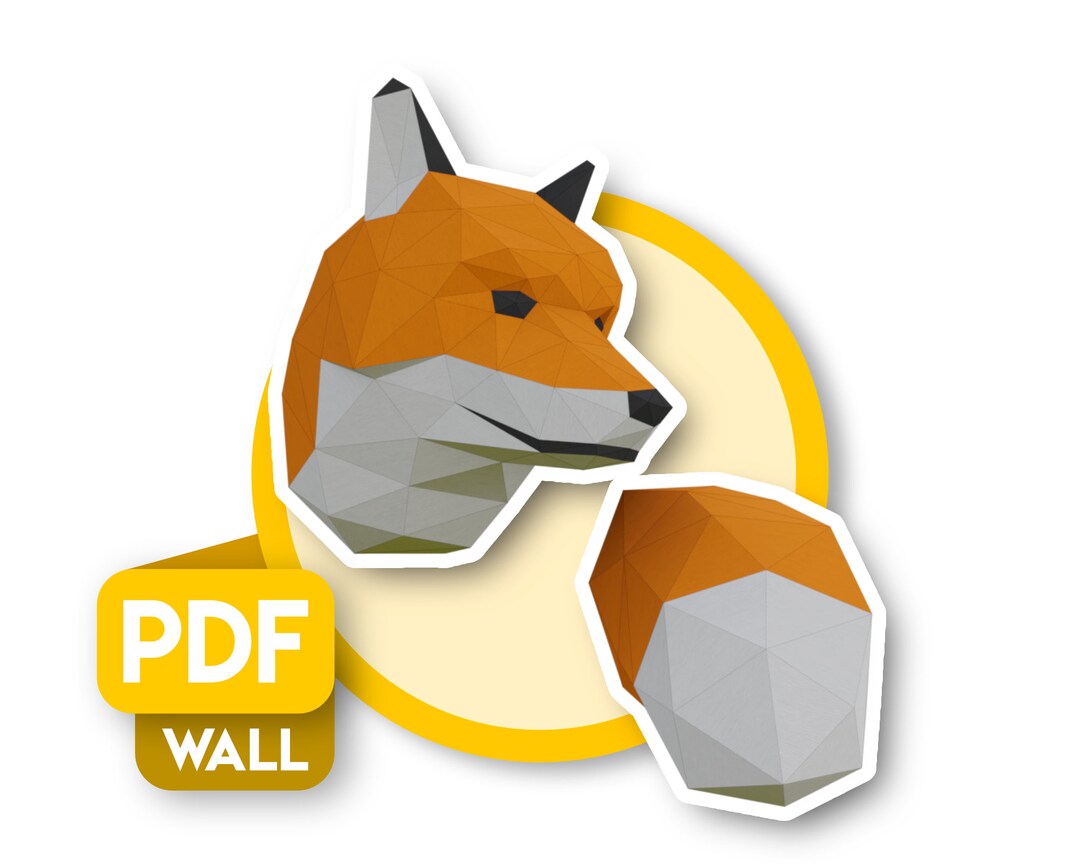 Fox Paper Model Patron Papercraft Origami DIY - Etsy
