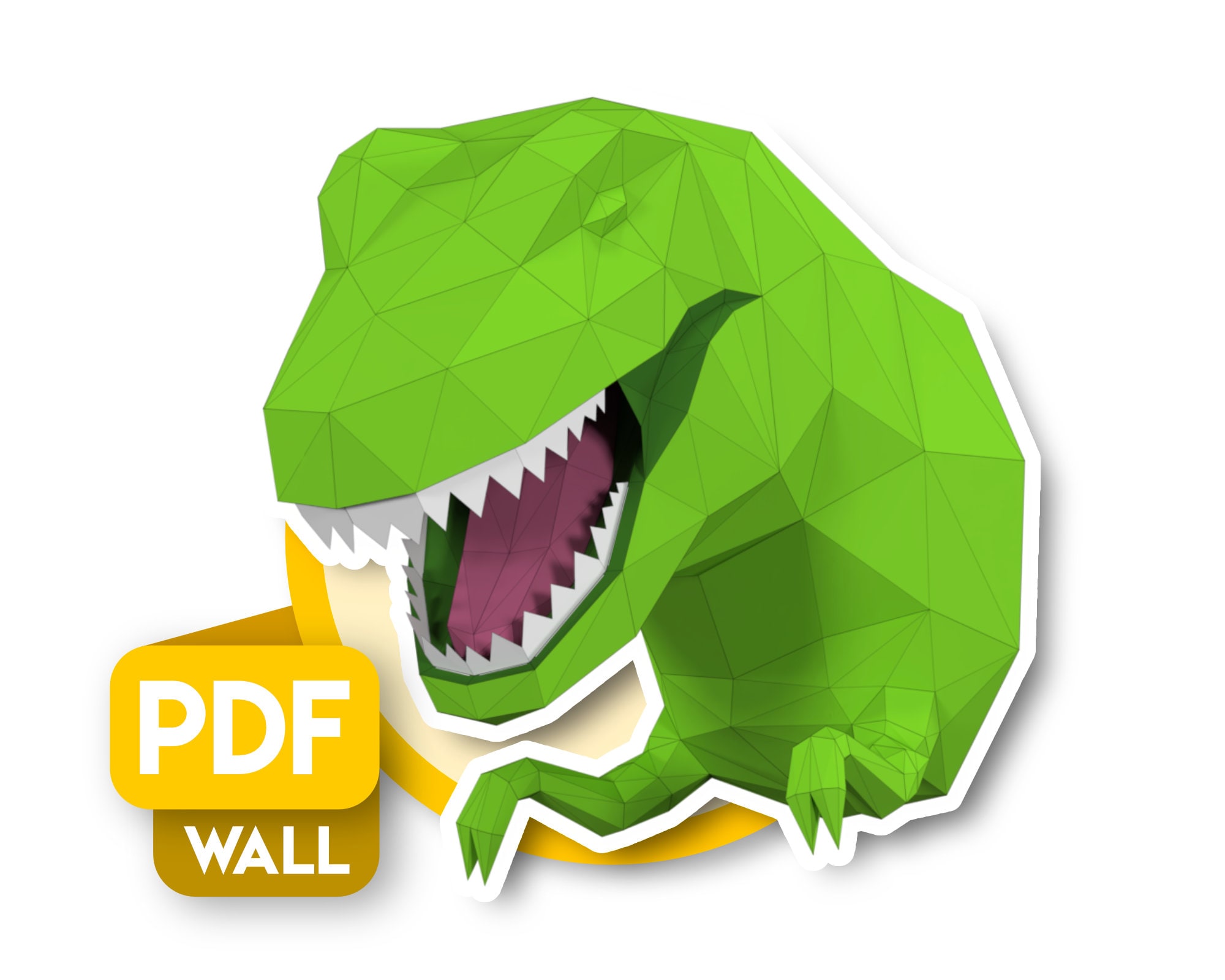 T-rex Paper Model Patron Papercraft Origami DIY - Etsy