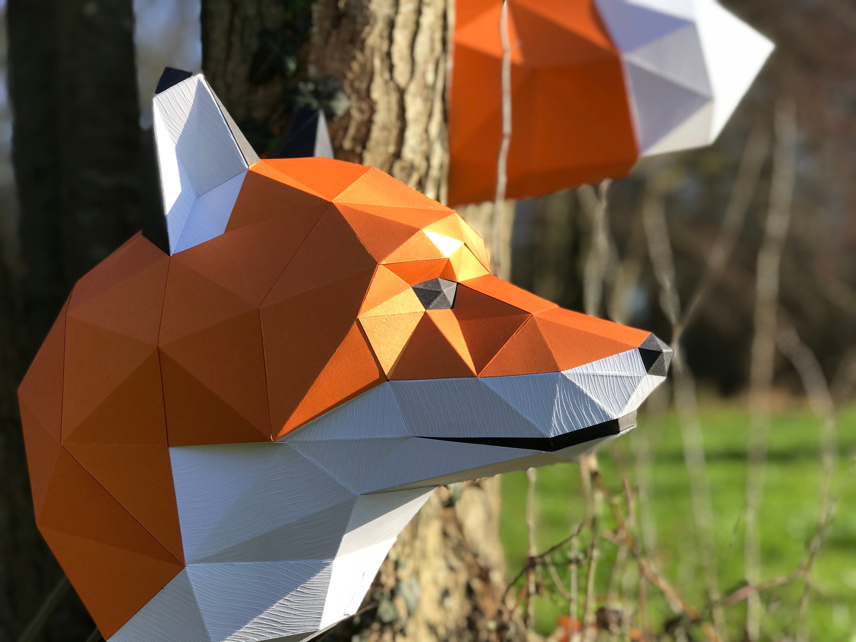 Fox Paper Model Patron Papercraft Origami DIY - Etsy Australia