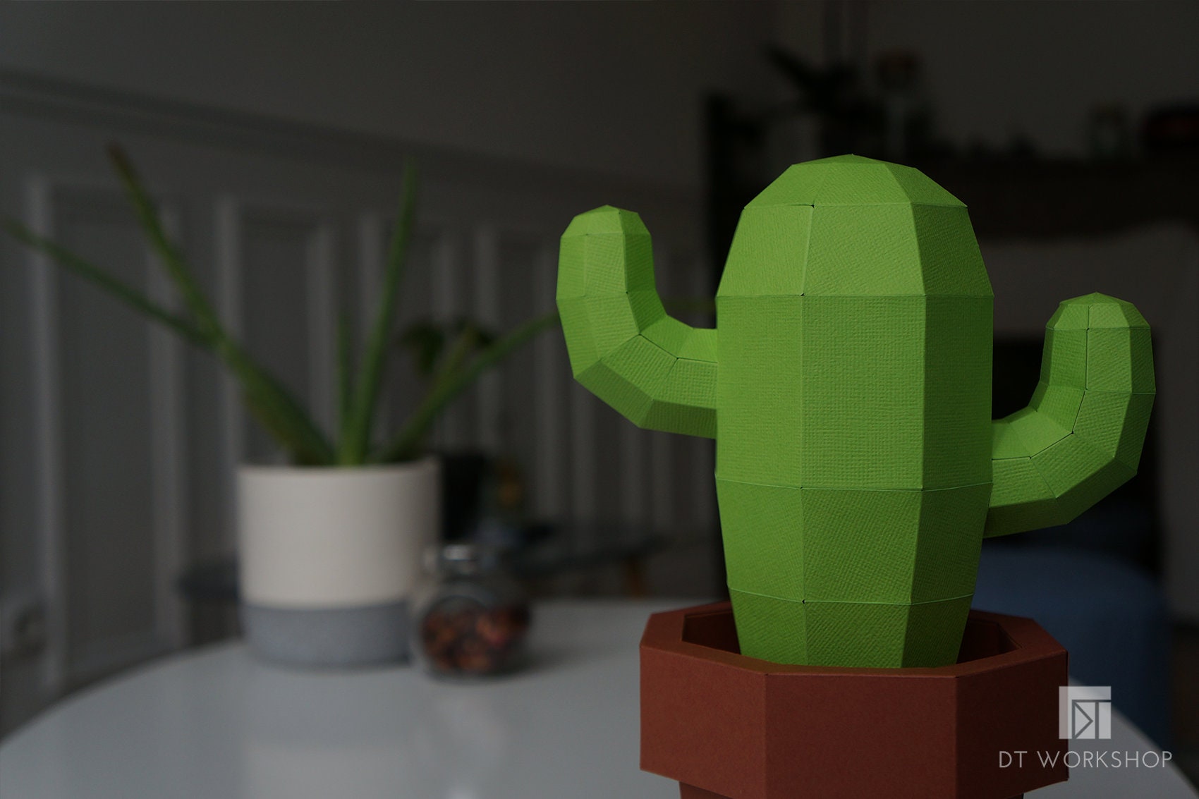 Cactus Paper Model Patron Papercraft Origami DIY - Etsy
