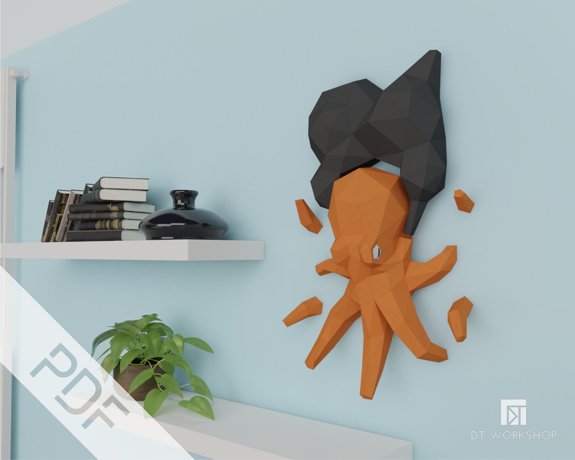 Octopus Paper Model Patron Papercraft Origami DIY - Etsy