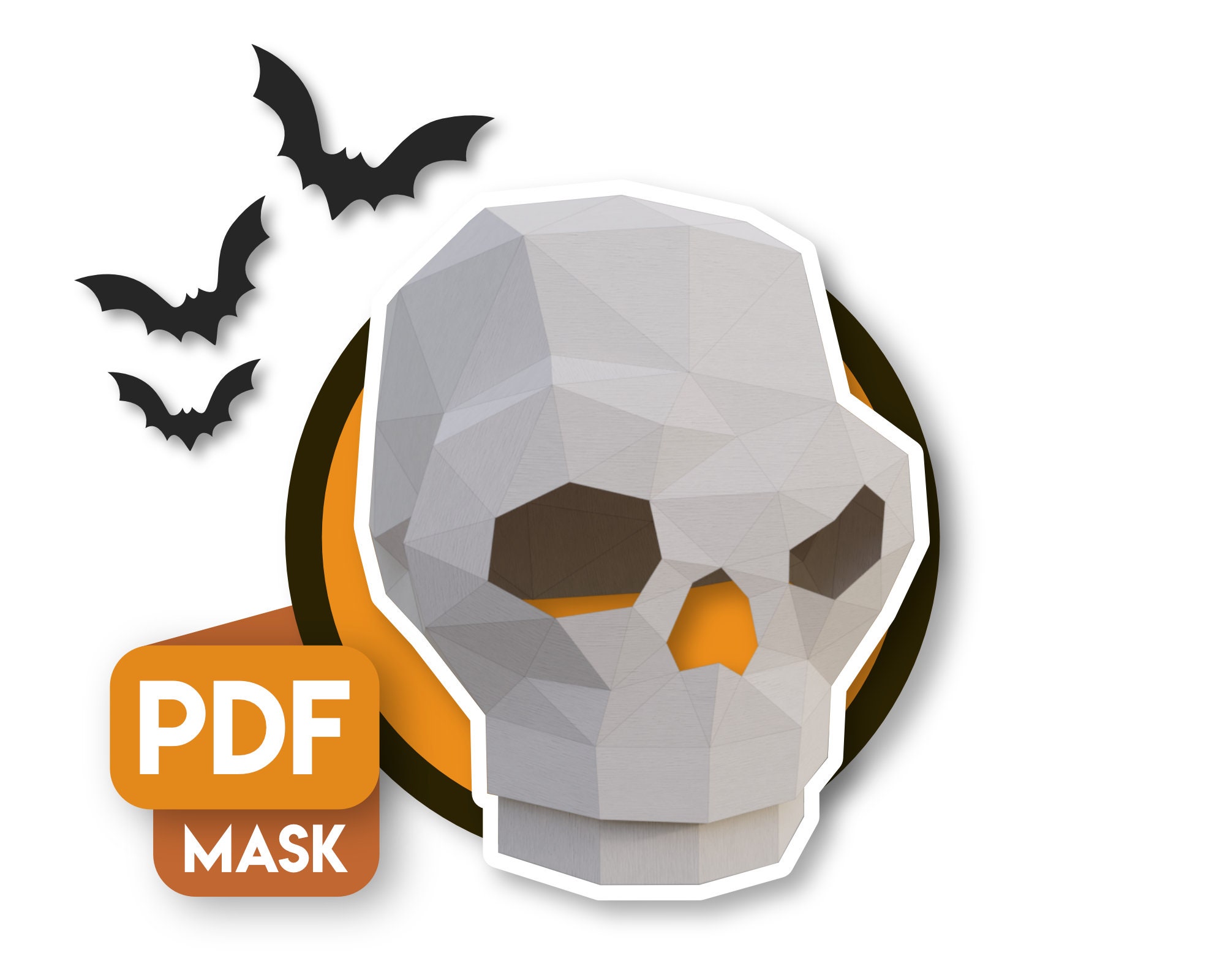 Halloween Skull Mask Paper Model Patron Papercraft - Etsy