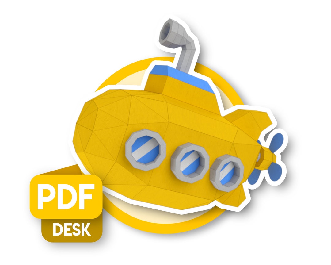 Submarine Paper Model Patron Papercraft Origami DIY - Etsy Canada