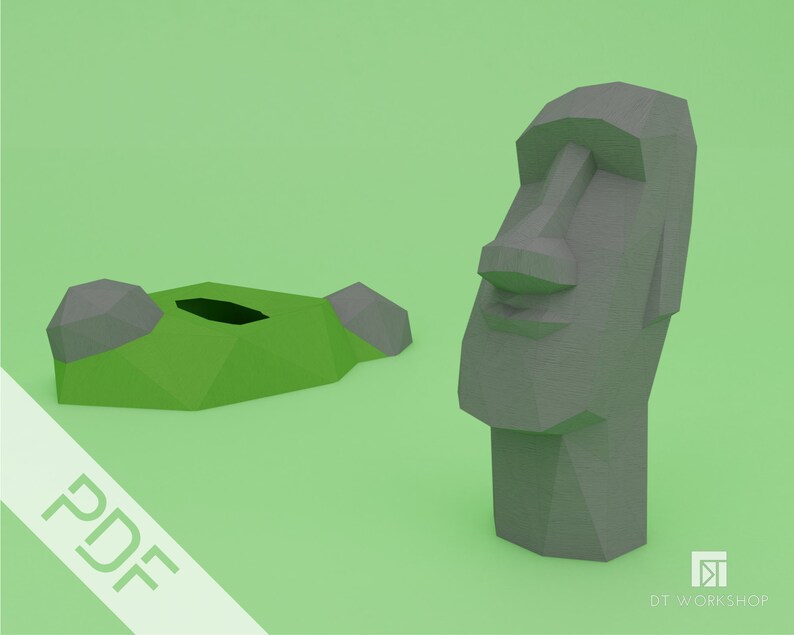 Moai Paper Model Patron Papercraft Origami DIY - Etsy