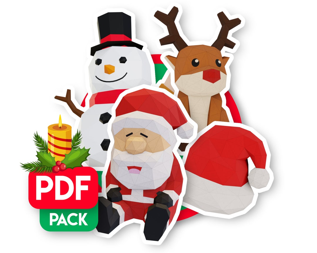Christmas Pack Paper Model Patron 3D Christmas Papertoy Apertrophy ...