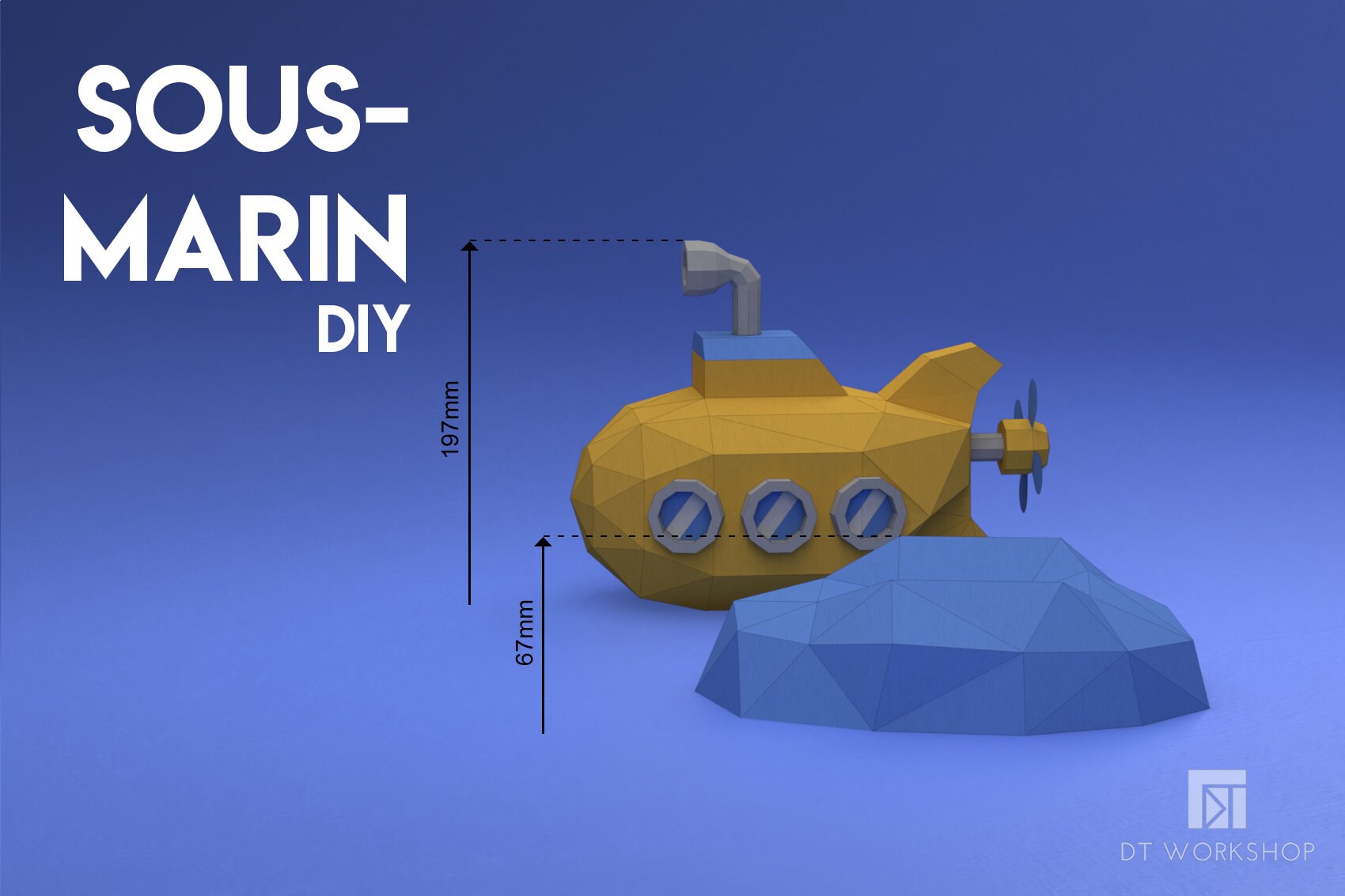 Submarine Paper Model Patron Papercraft Origami DIY - Etsy Canada