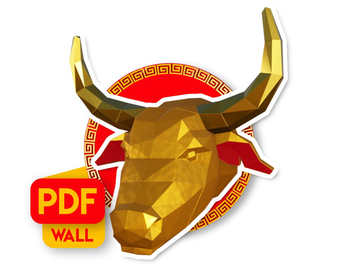 Buffalo Paper Model Patron Chinese New Year Papercraft Papertoy ...
