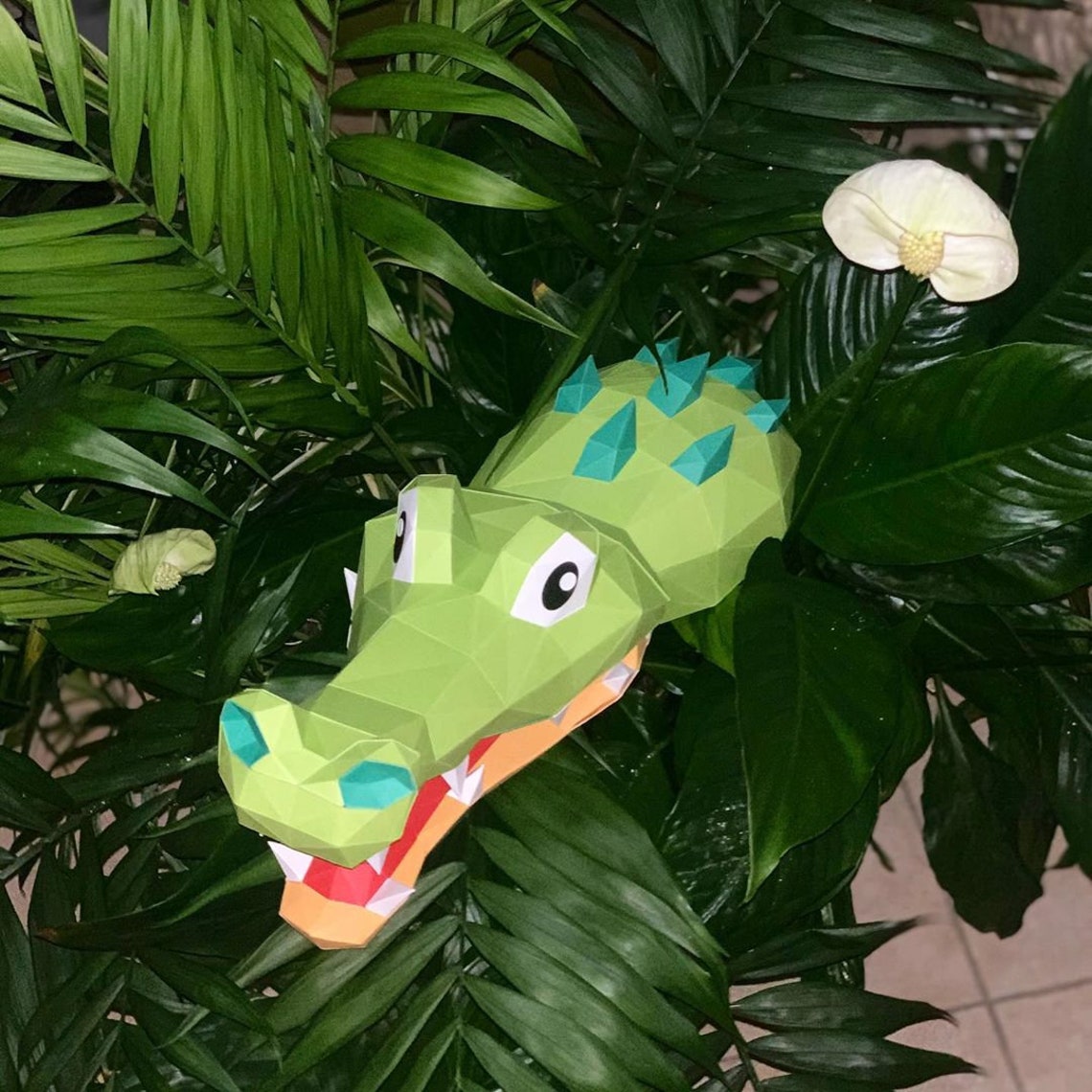 Crocodile Paper Model Patron Papercraft Origami DIY - Etsy Denmark