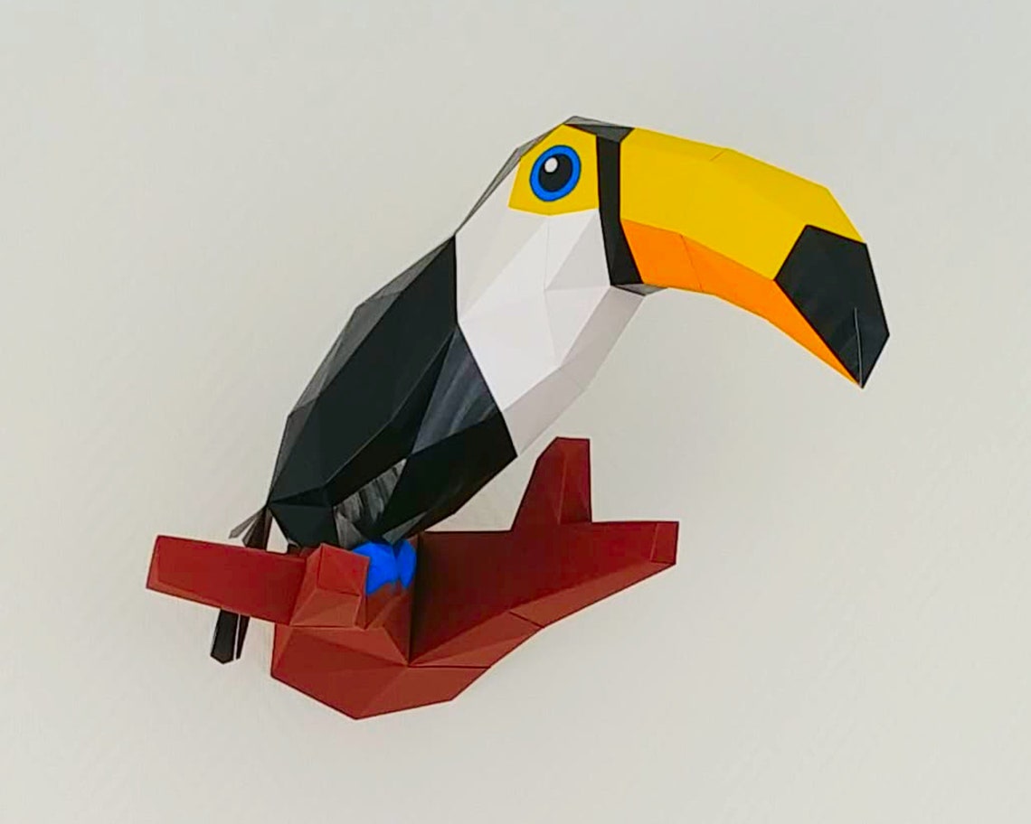 Toucan Paper Model Patron Papercraft Origami DIY - Etsy.de