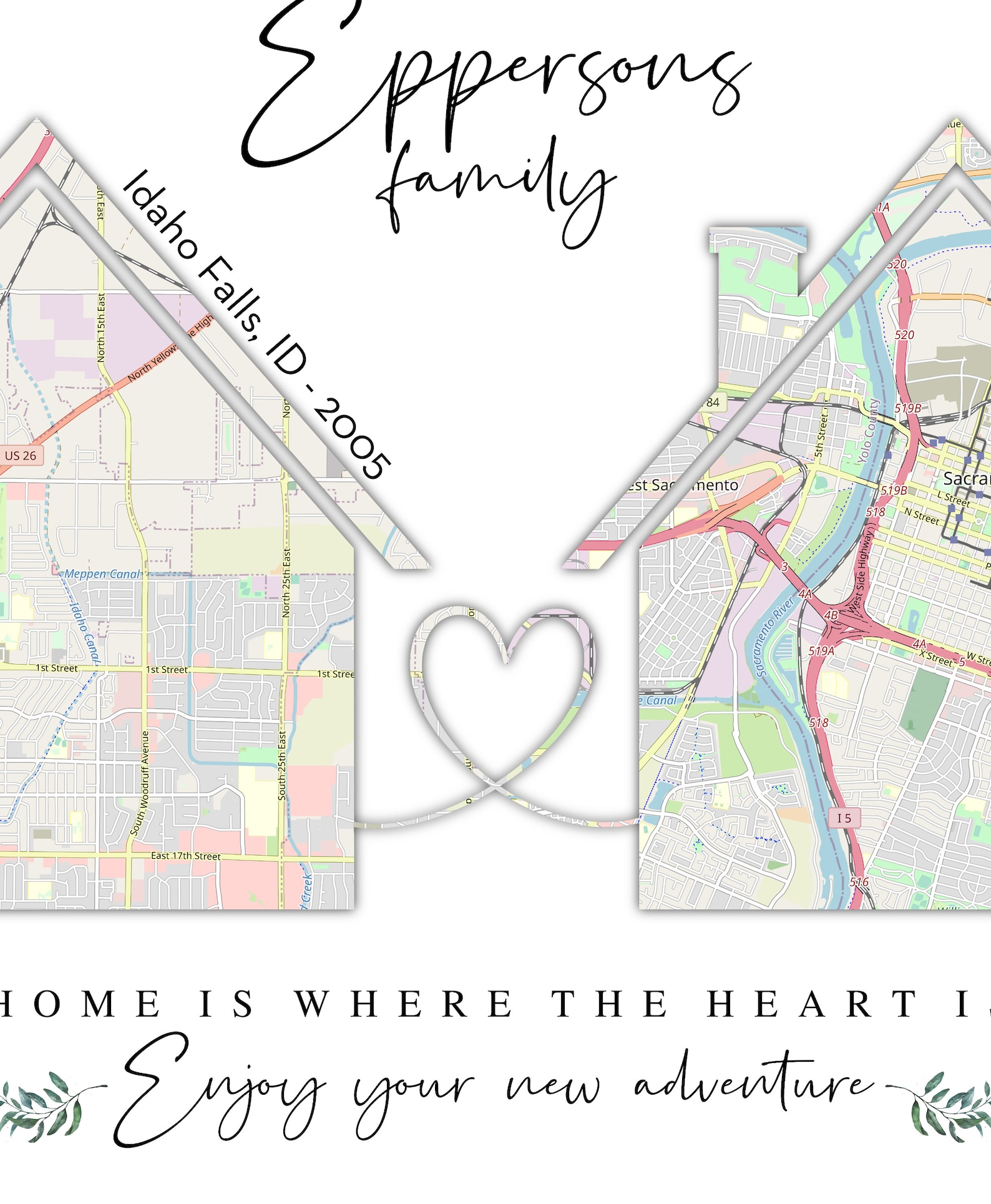 Personalized Home Map Art, Moving Away Gift DIGITAL File - Etsy