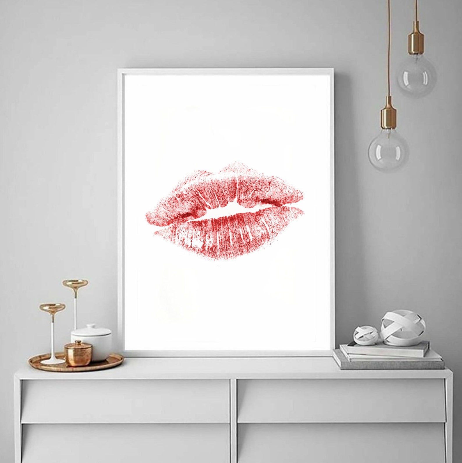 Lips Print Lips Wall Art Lips Printable Kiss Print Makeup | Etsy