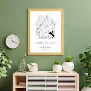 Personalized Housewarming Gift, Custom Home Map, First Time Home Buyer ...