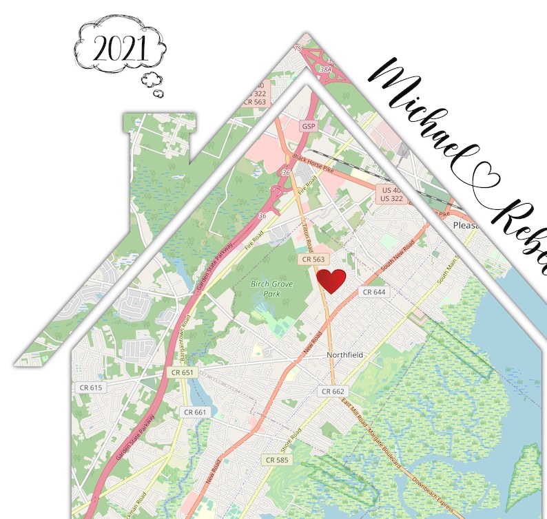 Personalized New Home Map Print, Custom Location Poster Digital File - Etsy
