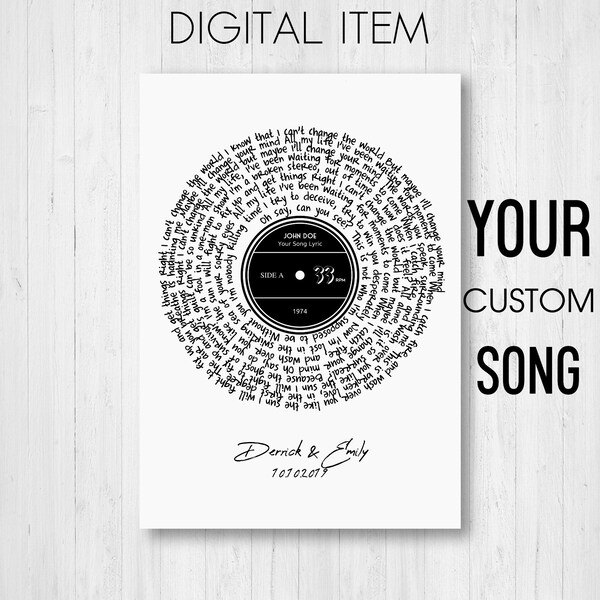 Song Lyric Card - Etsy