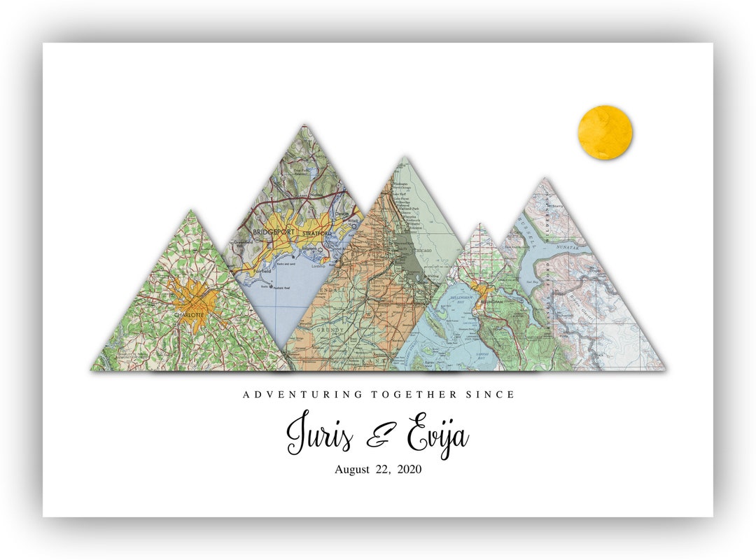 Personalized Adventure Map, Adventure Together, Custom Travel Poster ...