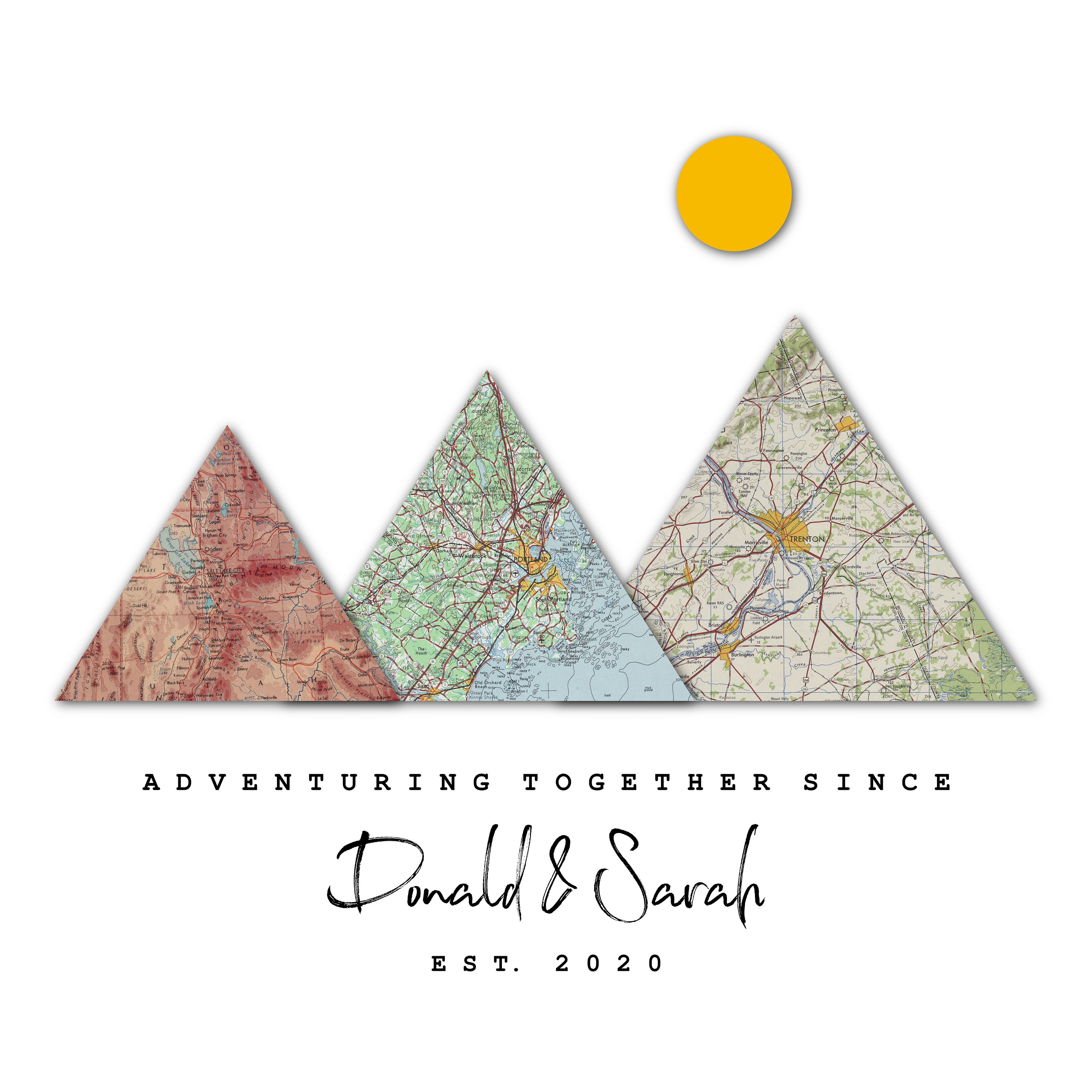 Personalized Adventure Map 3 Maps Adventure Together Gift | Etsy