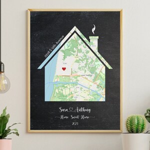 Custom Home Map Personalized Housewarming Gifts First Home - Etsy