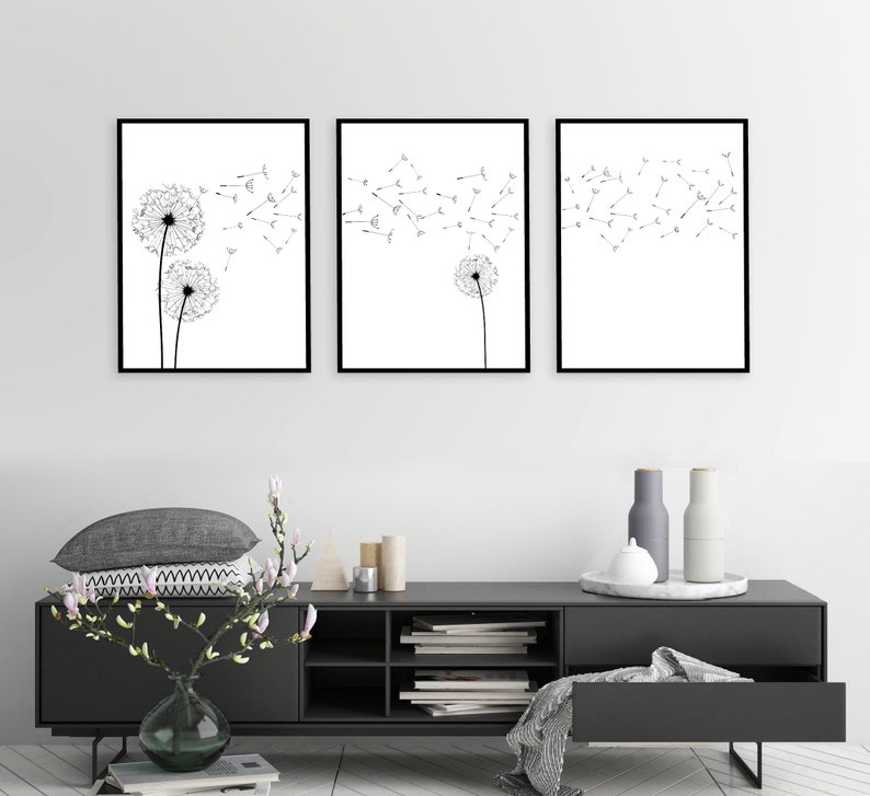 Dandelion Wall Art Wall Art Prints Dandelion Wall Art - Etsy