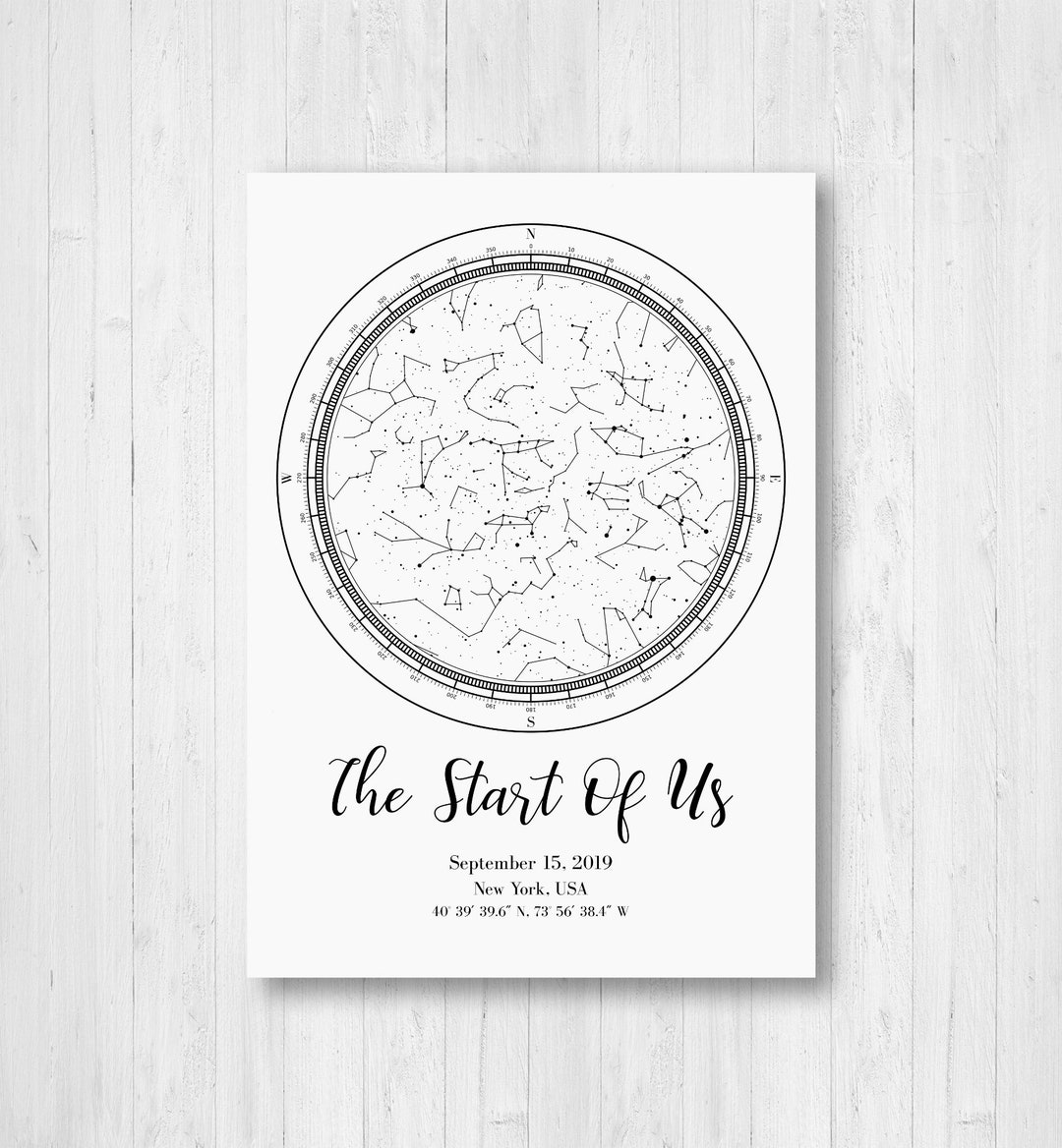 Custom Star Map, Night Sky Print, Star Map Poster, Wedding Gift ...