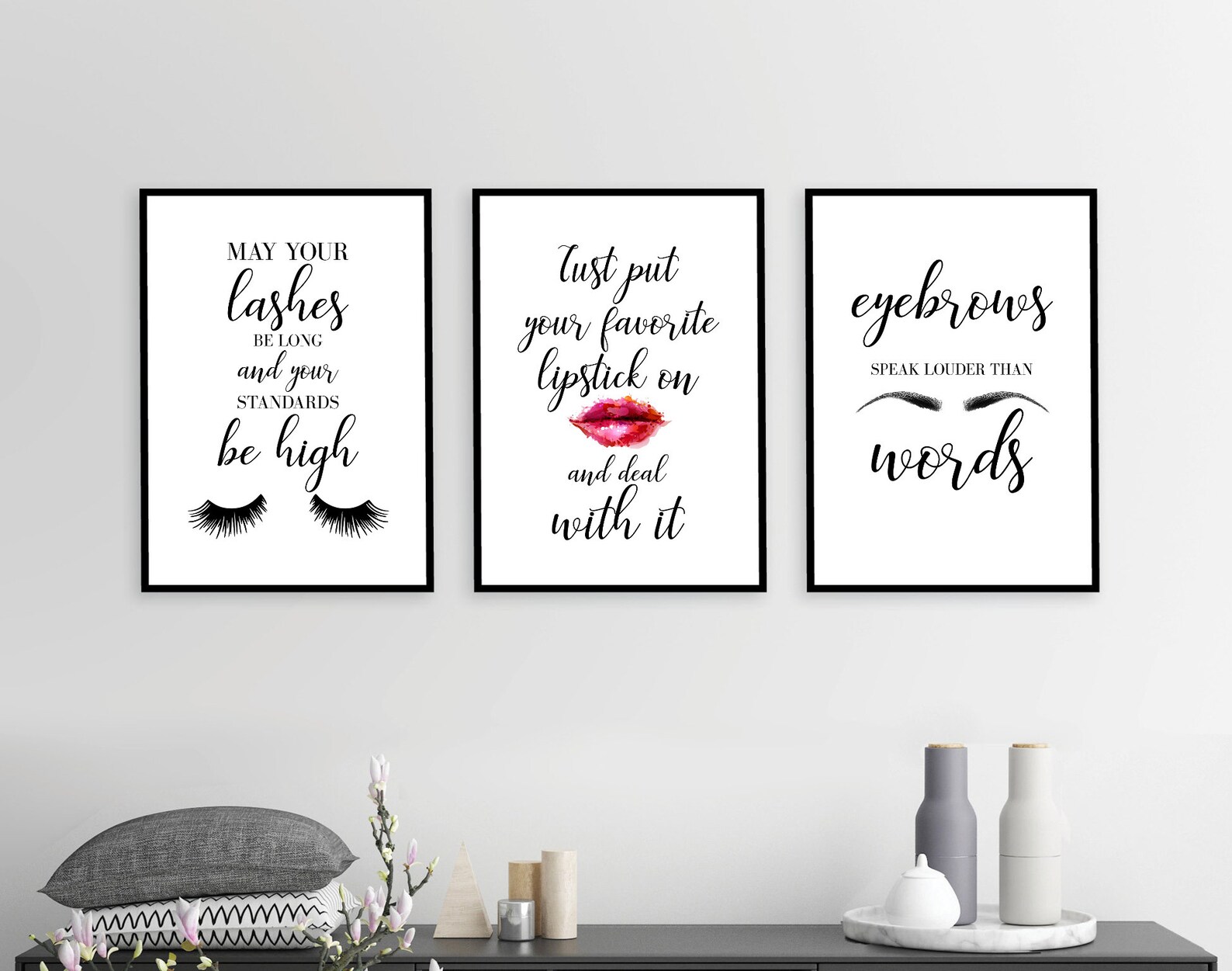 Makeup Art Makeup Prints Seteyelashes Printlipstick | Etsy