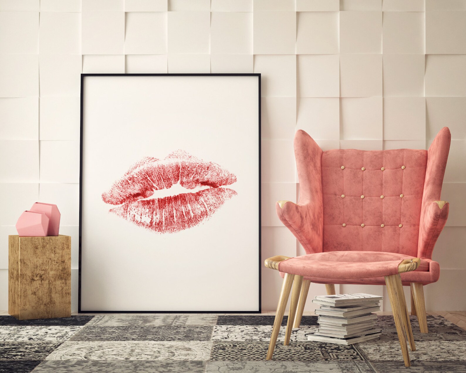 Lips Print Lips Wall Art Lips Printable Kiss Print Makeup | Etsy