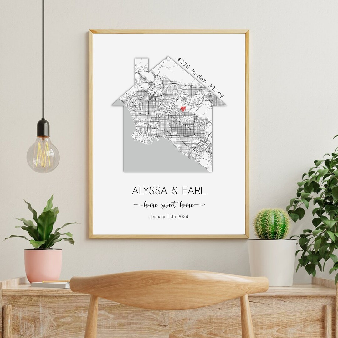 Custom Home Map, Personalized Realtor Gift, Realtor Gift for Client ...