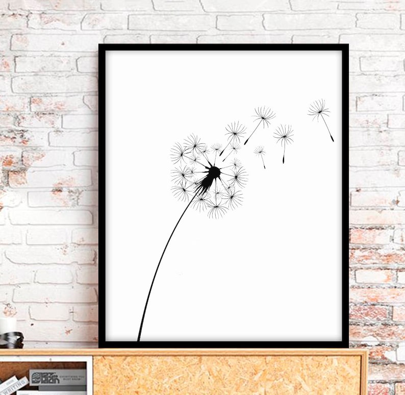 Dandelion Print Set of 2 Prints Dandelion Printable - Etsy