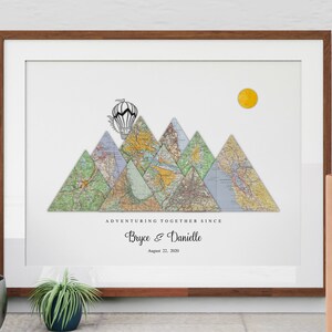 Personalized Adventure Map 9 Locations Mountains Custom - Etsy