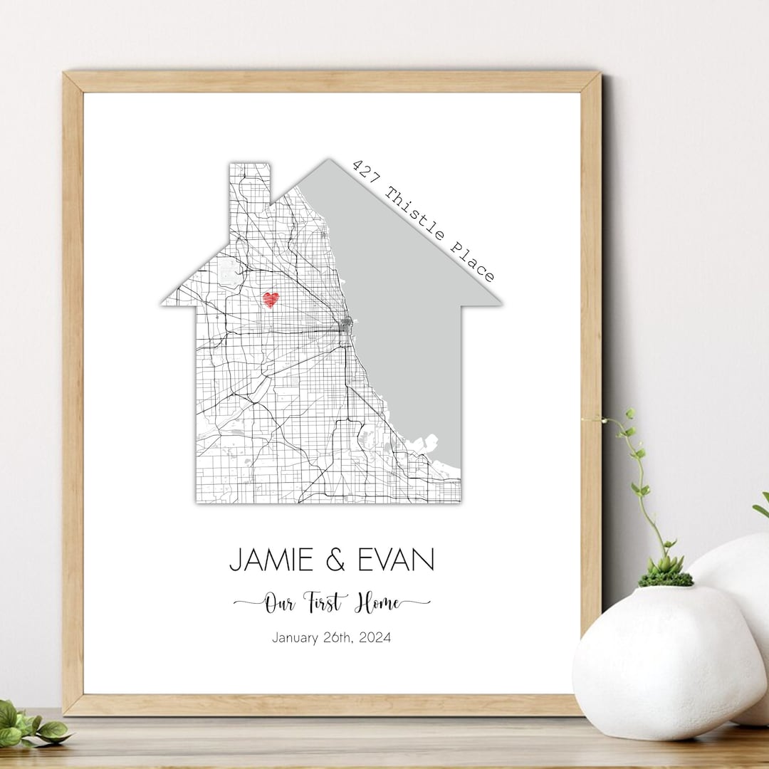 Custom Home Map, Personalized Realtor Gift, Realtor Gift for Client ...