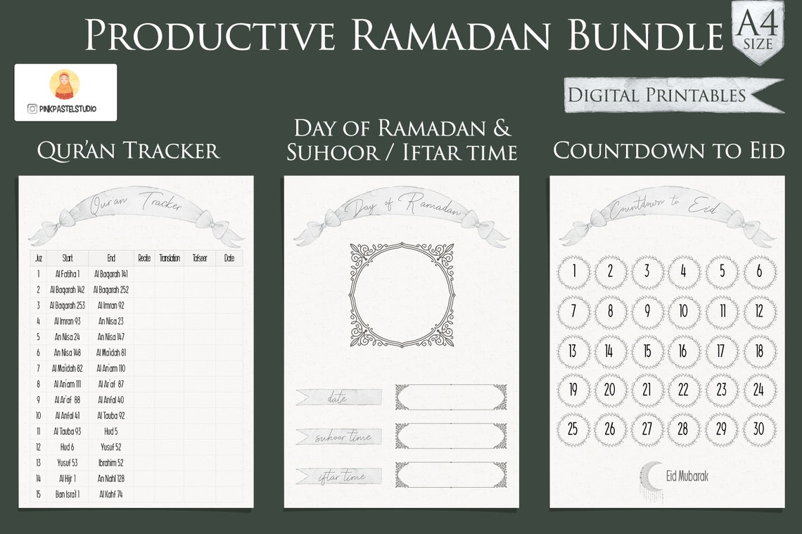 Productive Ramadan Bundle | Duas, Quran and Ibadah Trackers & Adhkar ...