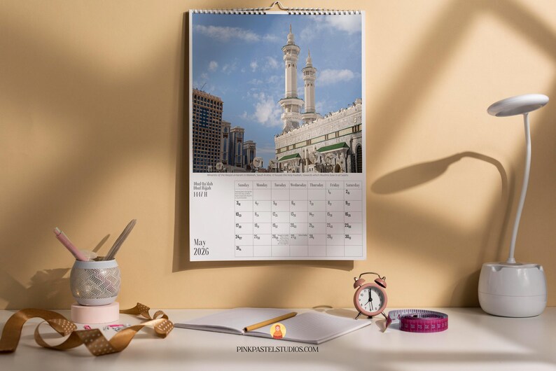 2026 Islamic Mosques Wall Calendar | Hijri Dates & Events | Beautiful ...