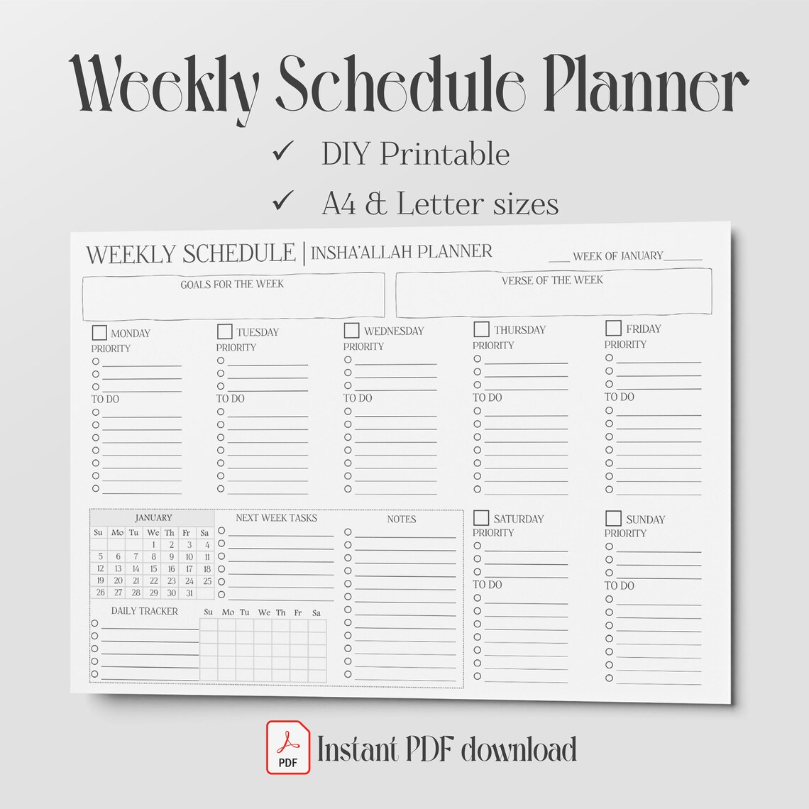 2025 Weekly Islamic Planner for Muslims | A4 and Letter Size ...