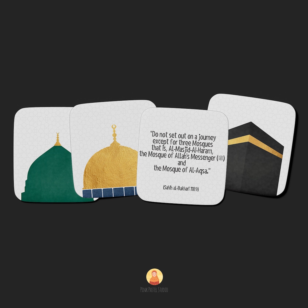 Pack of 4 Fridge Magnets - the Holy Places of Islam Refrigerator Magnet ...