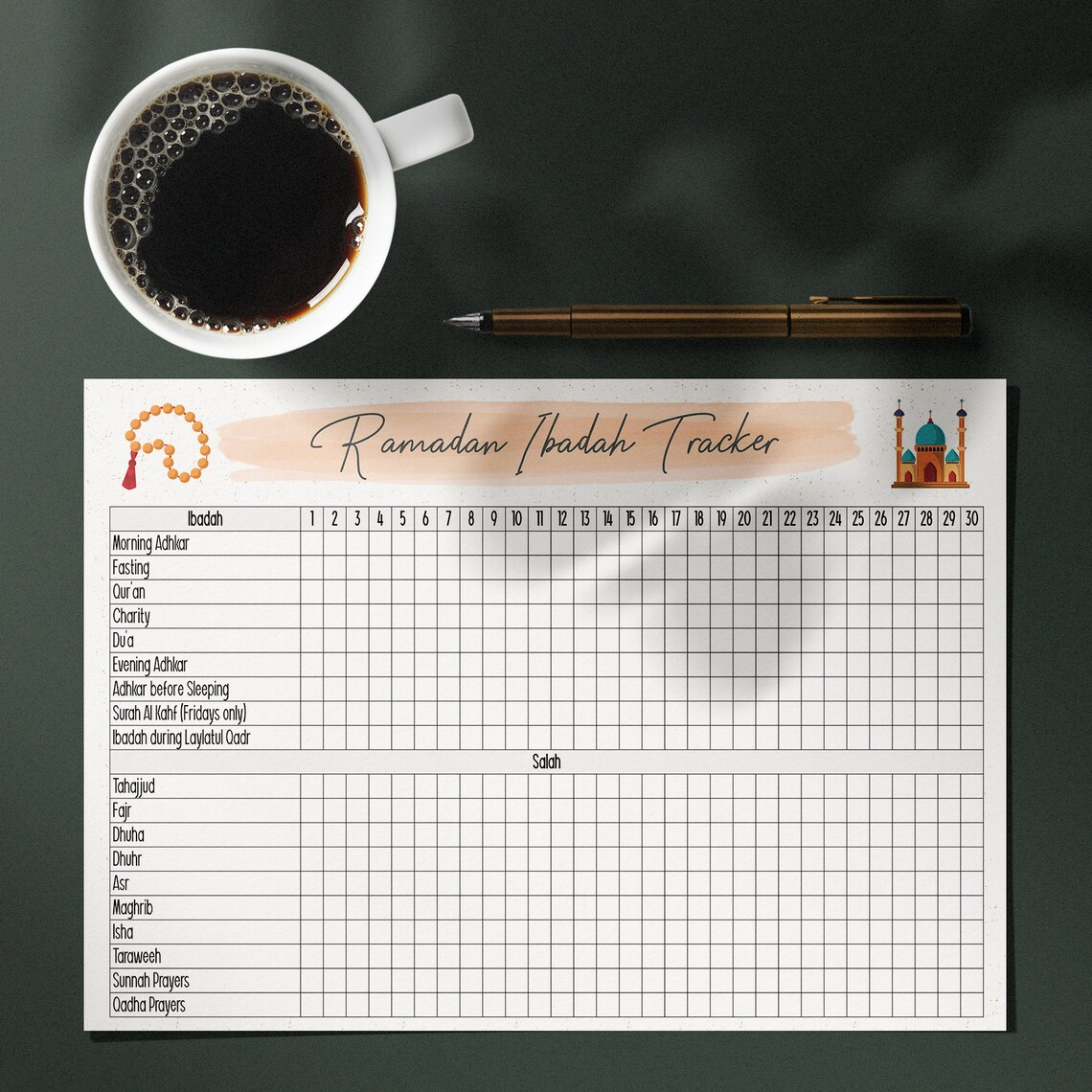 Quran and Ibadah Trackers for Ramadan Ramadhan Tracker | Etsy