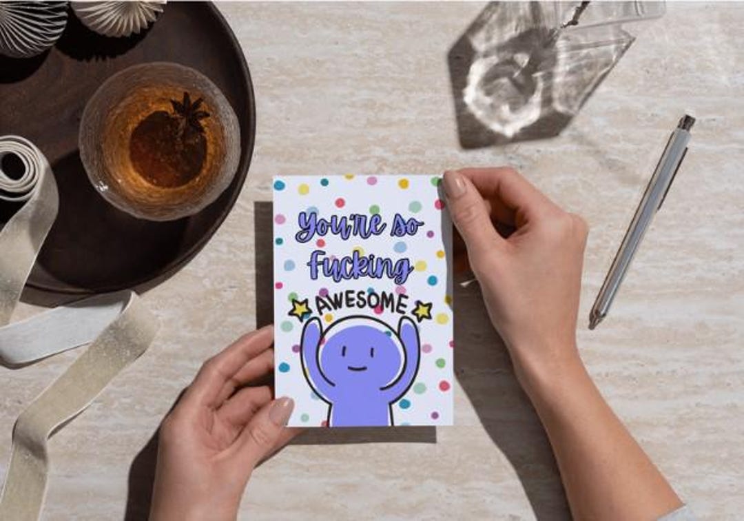 Thank You You're so Fucking Awesome Thank You Card. Adult Funny Thank ...