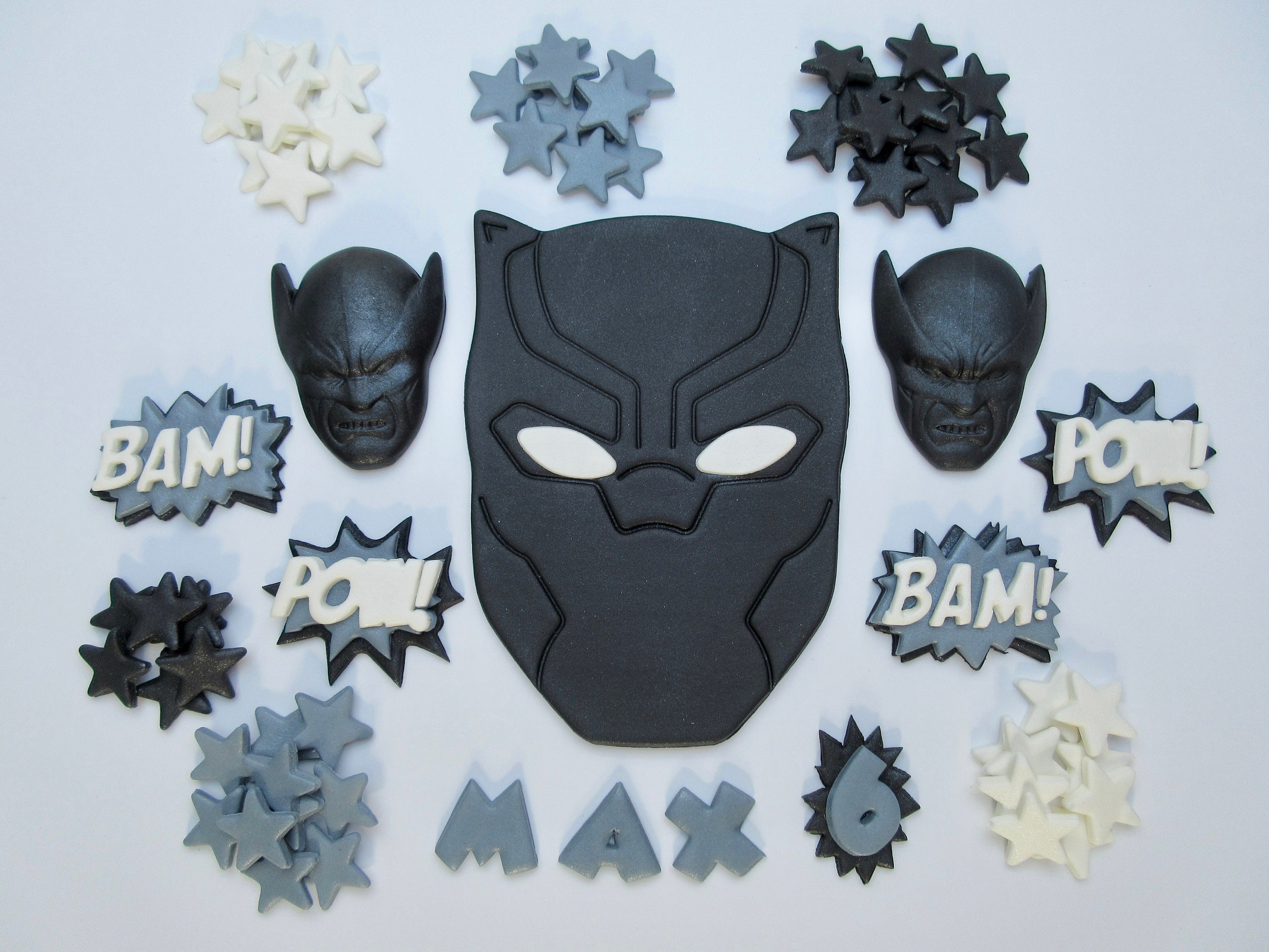 Black Panther Edible Cake Topper. Fondant Black Panther Cake | Etsy UK