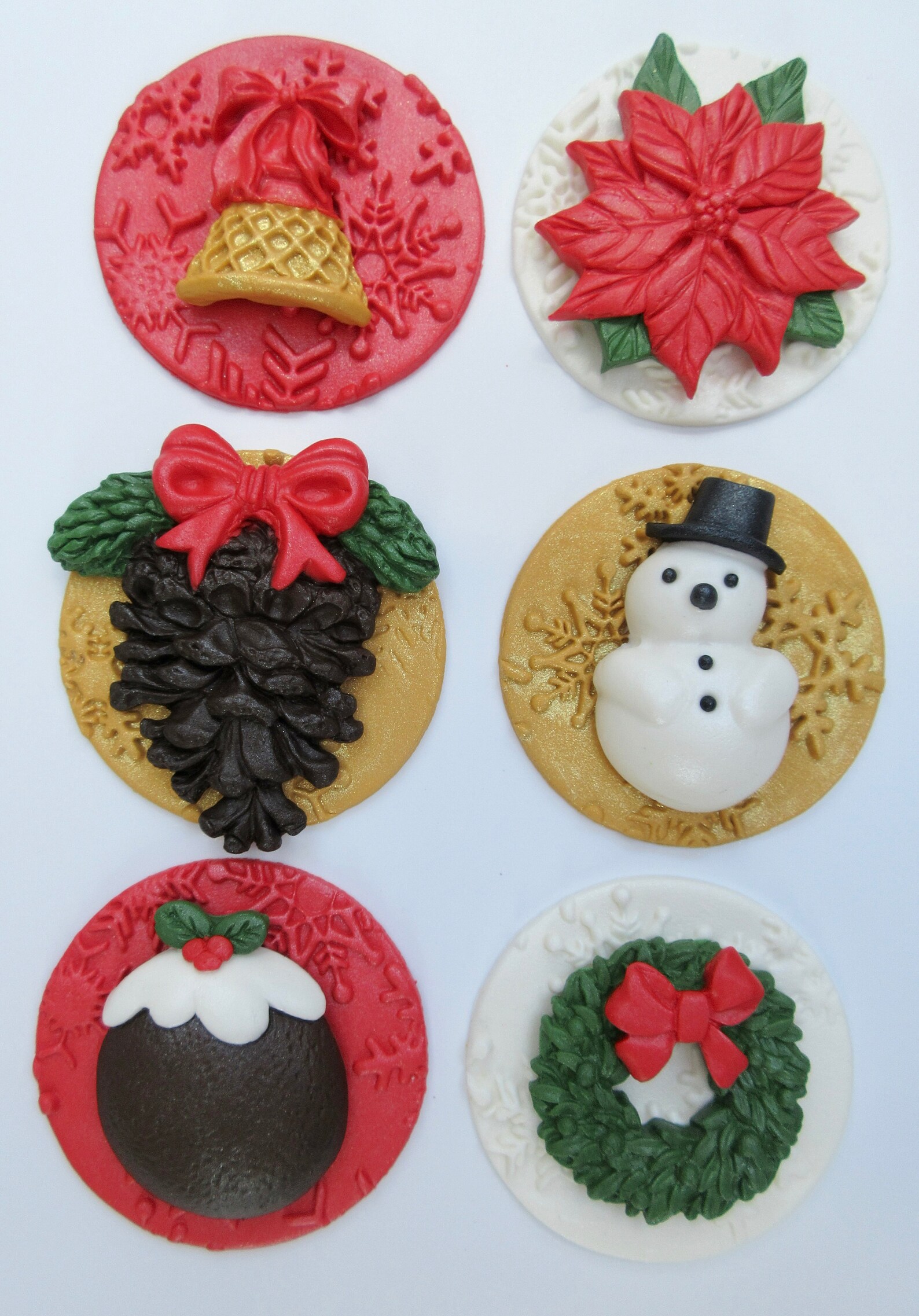 Edible Christmas Cupcake Toppers. Fondant Christmas Cupcake | Etsy