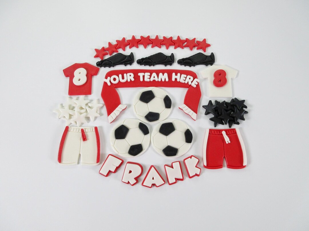 Edible Fondant Football Cake Toppers: Custom Team Colours, Birthday ...