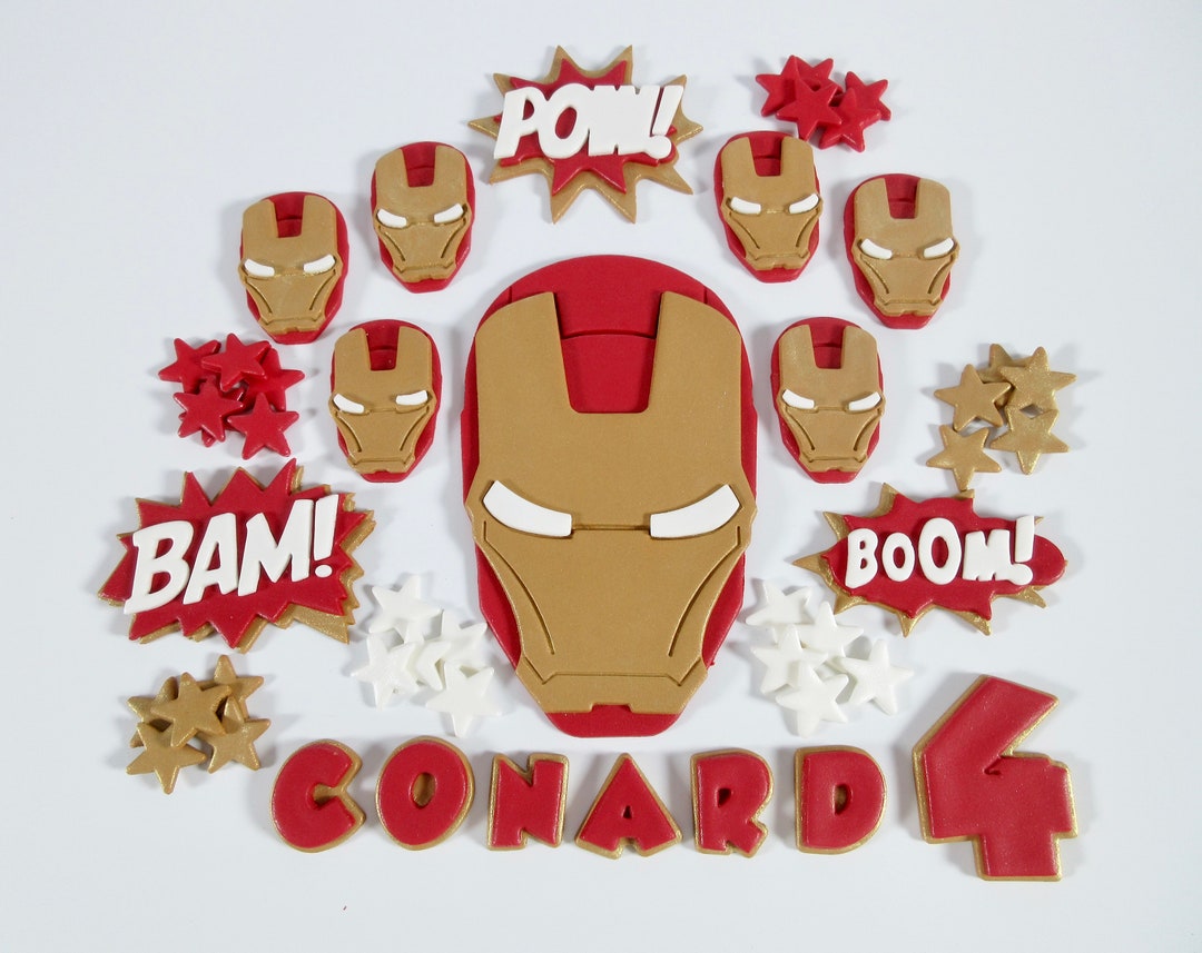 Edible Iron man Cake Topper: Personalised Birthday Decorations ...