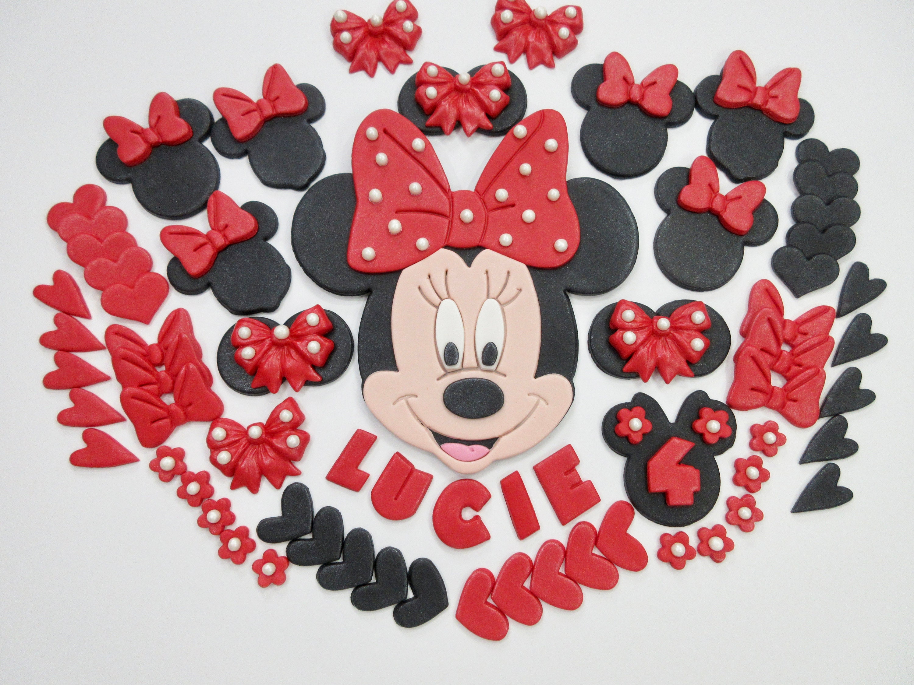 Minnie Mouse Cupcake Toppers Handmade