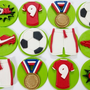 Edible Football Cupcake Toppers Fondant Personalised. - Etsy UK
