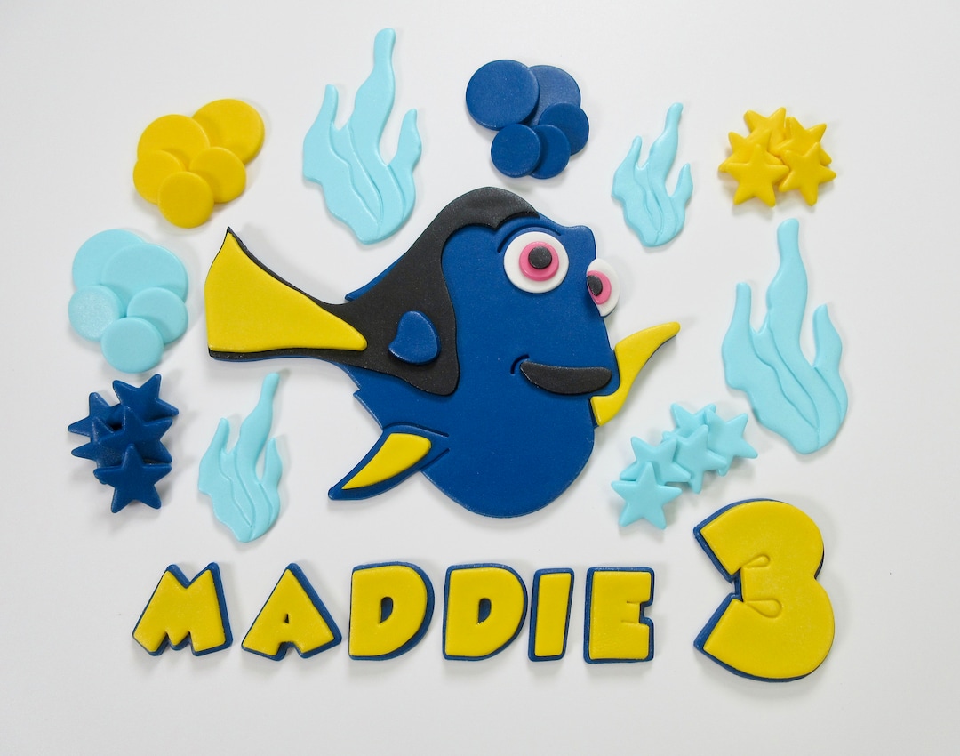 Dory Cake Topper Edible Fondant Personalised Large. - Etsy
