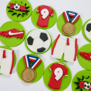 Edible Football Cupcake Toppers Fondant Personalised. - Etsy UK