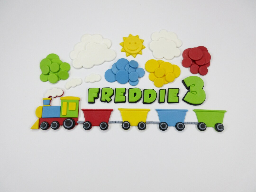 Edible Steam Train Cake Topper: Personalised Fondant Birthday ...