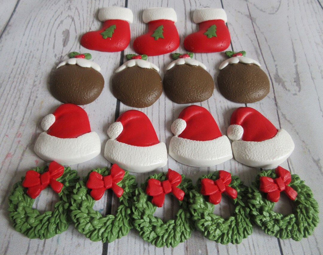 Edible Christmas Cake Decorations. Fondant Christmas Decorations. Sugar ...