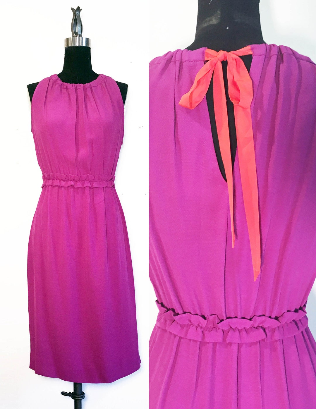 Kate Spade Purple Sundress With Orange Ties at Back Neck - Etsy