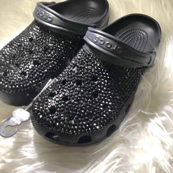 Black Custom Crocs - Etsy