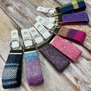 Shetland Tweed Keyring, Tweed Keyring, Wool Keyring, Handmade Keychain ...