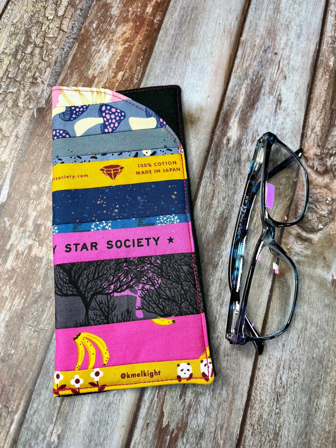 Panda Mushroom Diamond Glasses Case, Fabric Glasses Case, Quilted ...